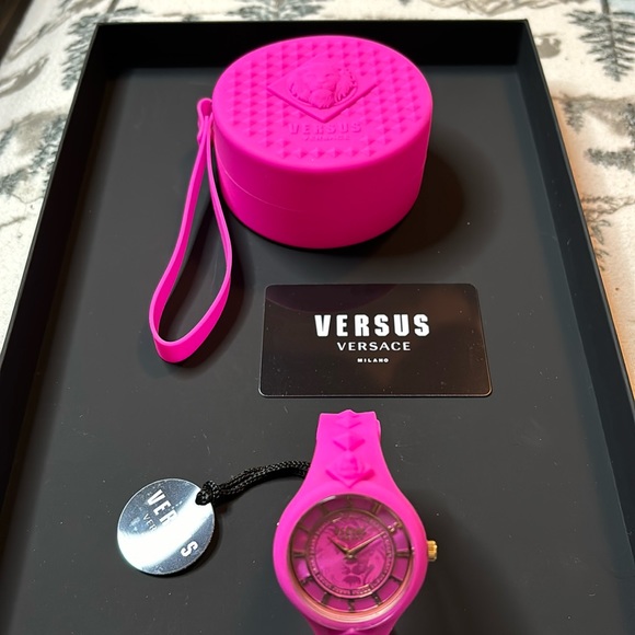 Versace | Accessories | Nwt Versace Versus Pink Silicone Band With Case ...